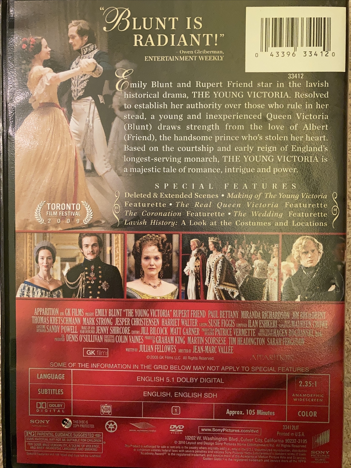 The Young Victoria (DVD, 2010) Emily Blunt, Paul Bettany, Rupert Friend ...