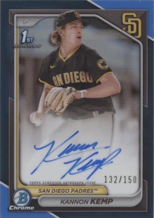 2024 Bowman Chrome - Prospect Autographs Kannon Kemp #CPA-KK Blue ...
