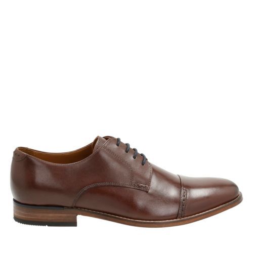 NEW CLARKS BOSTONIAN NARRATE CAP BROWN LEATHER SOLE LACE UP DRESS ...