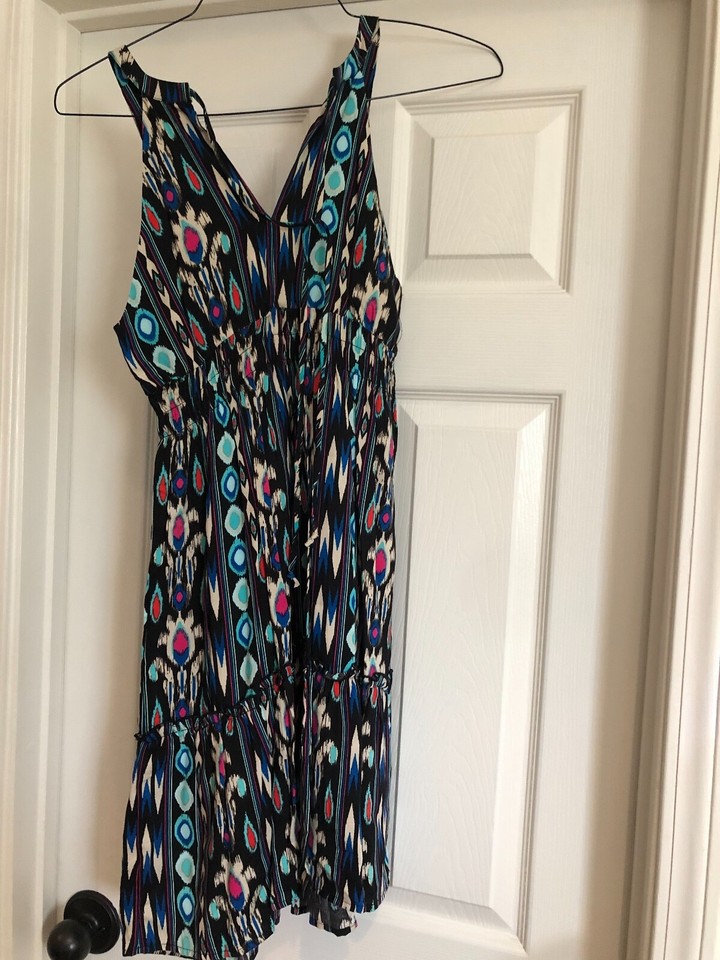 Women's XS Mossimo Black multi colored sun dress Cute | eBay