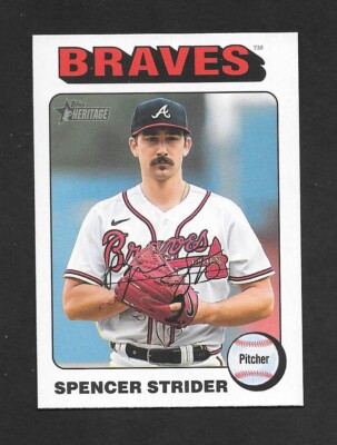 2024 Topps Heritage SPENCER STRIDER White Border -ATLANTA BRAVES- #443 ...