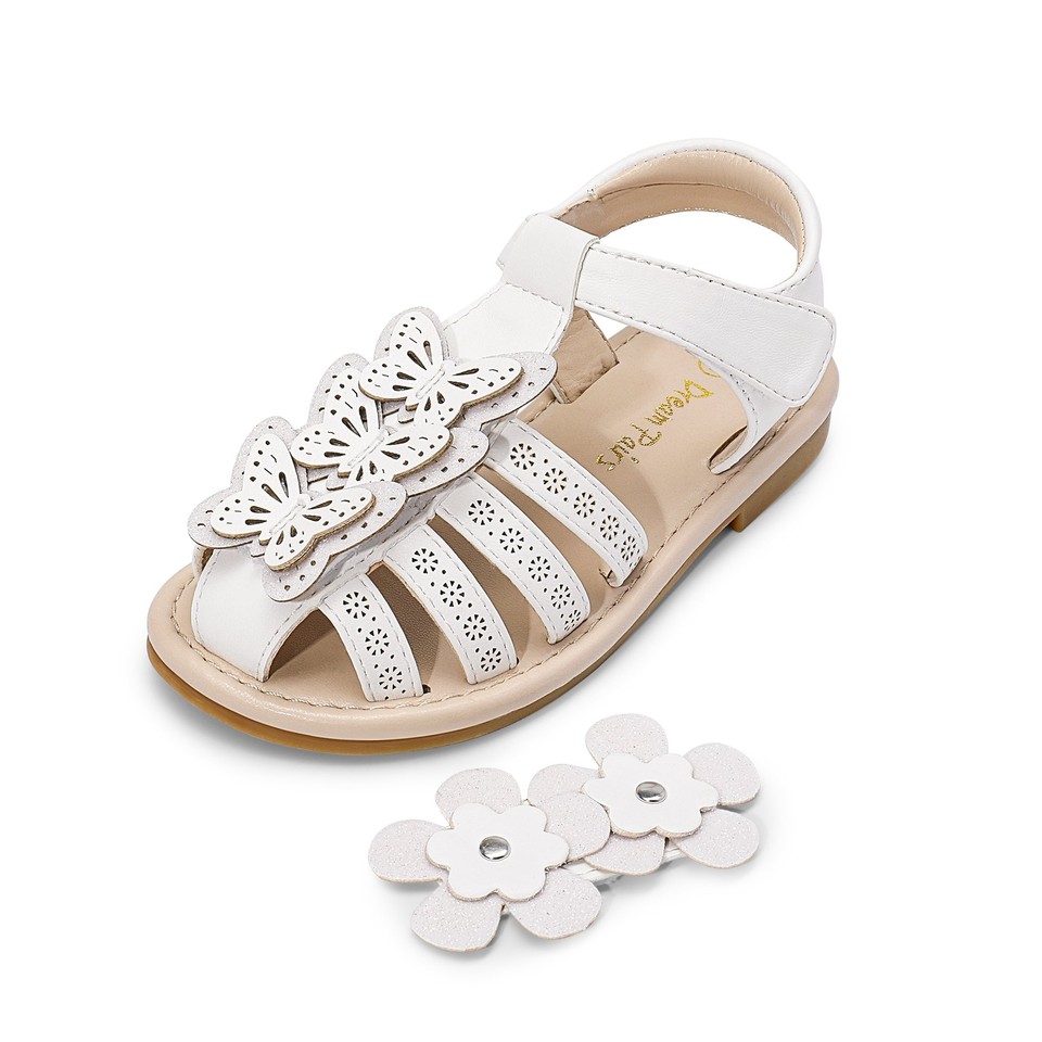 Girls Sandals Closed-Toe Summer Dress Sandals w/ Interchangeable DIY ...