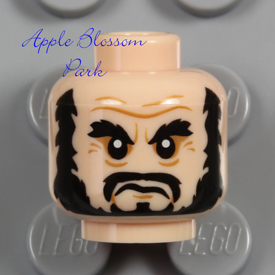 NEW Lego Light FLESH MALE MINIFIG HEAD w/Black Pirate Mustache Beard ...