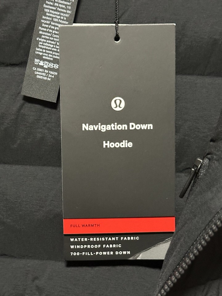 Lululemon Navigation Down Hoodie Jacket - Men's Size XL - Black | eBay