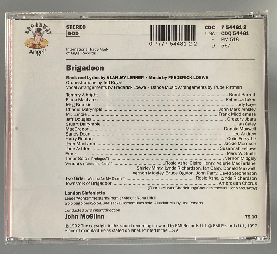 Brigadoon Original Studio Cast CD (1992) John McGlinn London ...