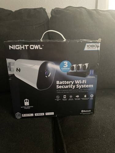 Night Owl 4K Wi-Fi NVR W/1TB Hard Drive & 3 Battery 1080p HD FREE SHIP ...