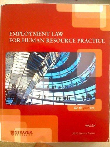 EMPLOYMENT LAW FOR HR By Strayer University *Excellent Condition* | eBay