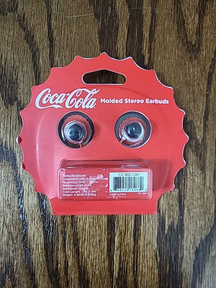 Coca-Cola Molded Stereo Earbuds Built-In Mic, 3.5mm aux MINT in ...