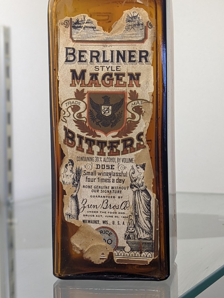*RARE* Labeled Berliner Magen Bitters Advertising Milwaukee Wisconsin ...