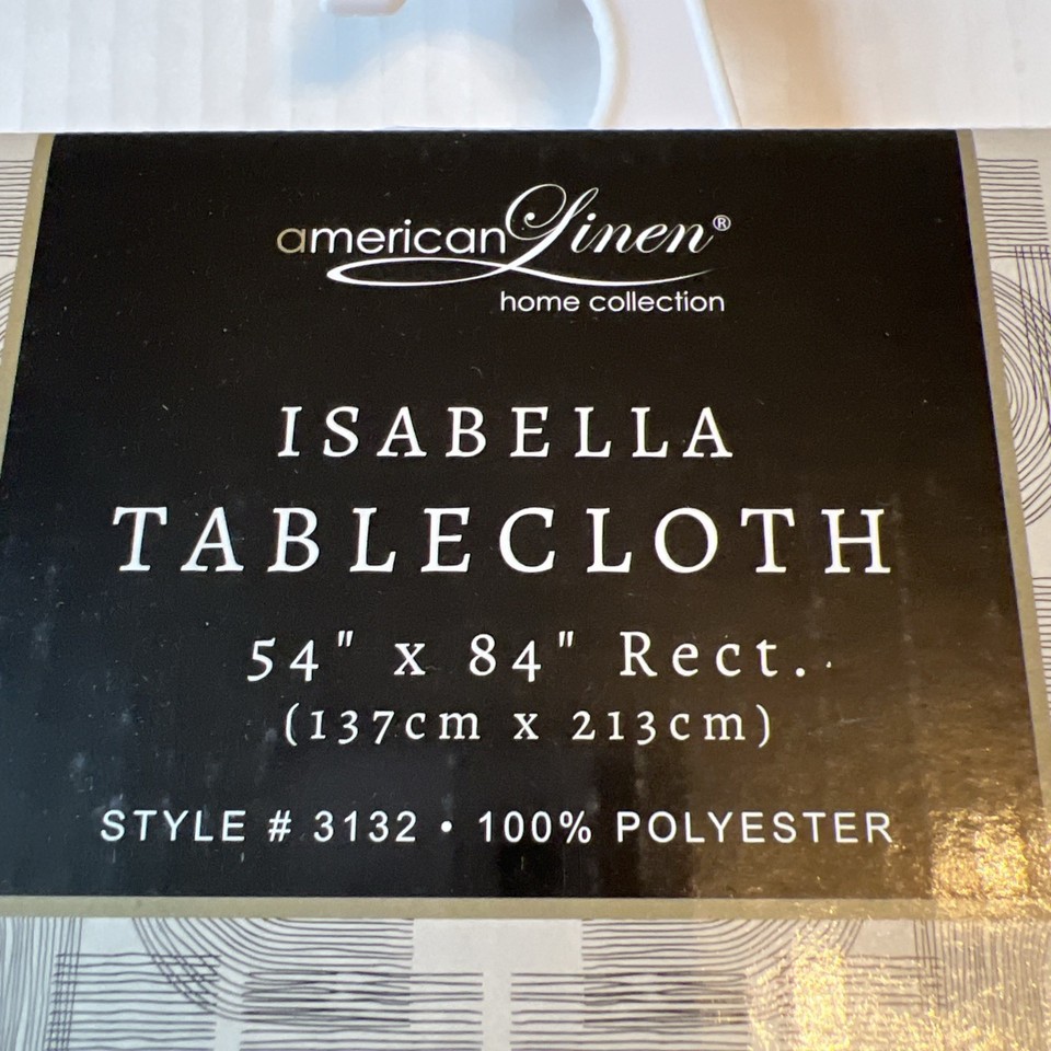 American Linen Home Collection Tablecloth 54”x84” Silver Gray NWT | eBay