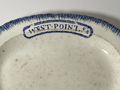 Staffordshire Pearlware Blue Edge Leeds Platter West Point Service Ca ...