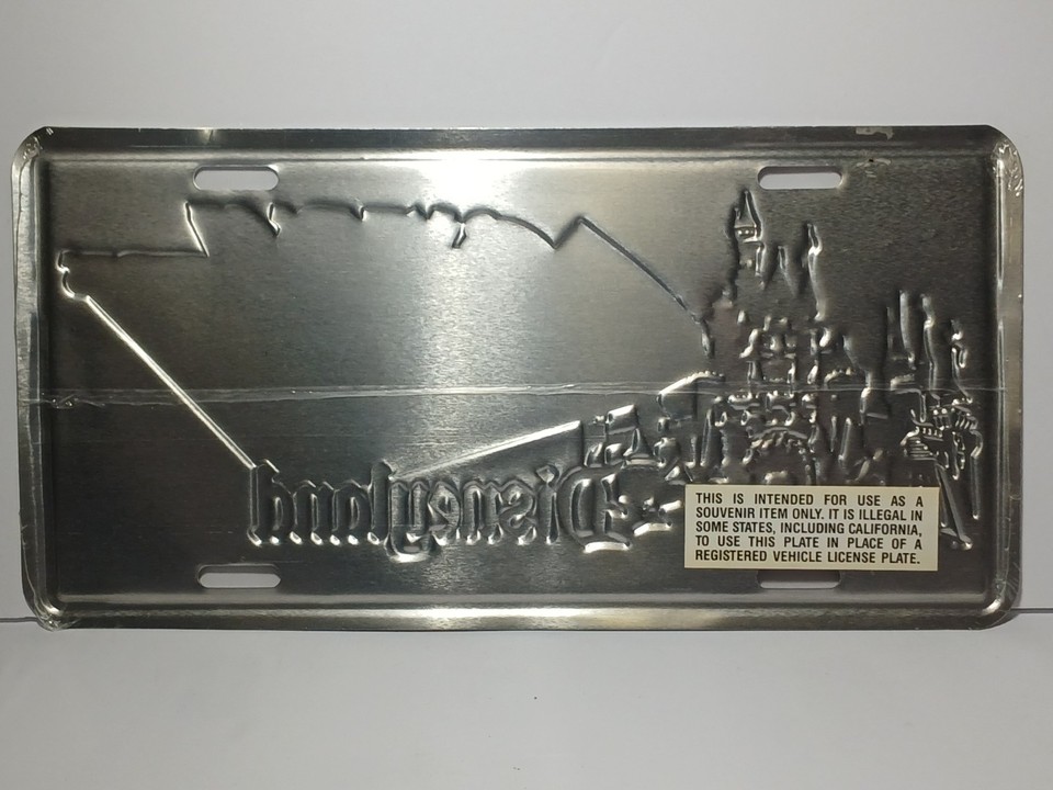 New 1990s Vintage Disneyland License Plate Sleeping Beauty Castle ...