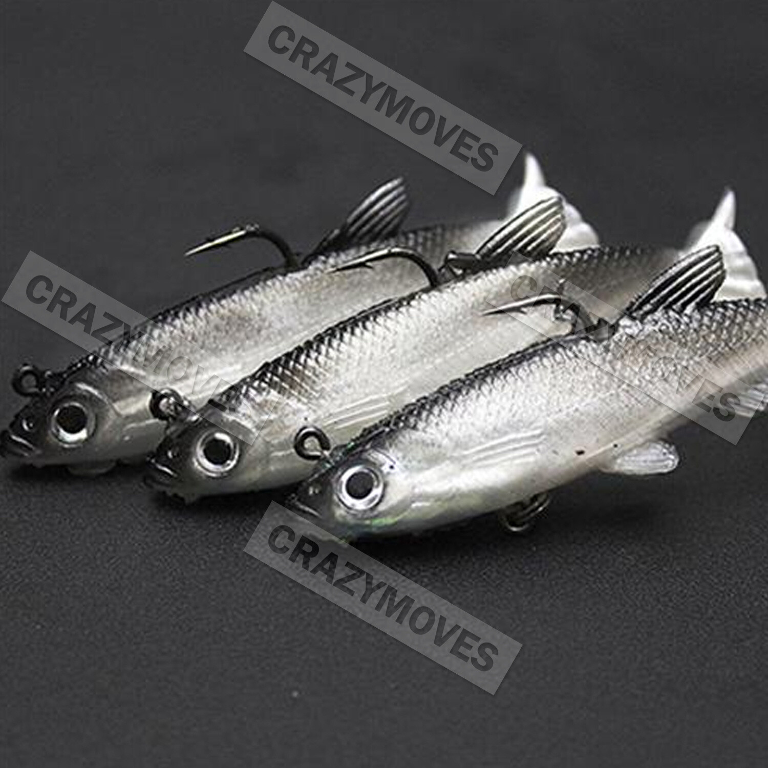 10pcs Vibe Lures Soft Plastic Poddy Mullet Flathead Jig Heads Fishing ...