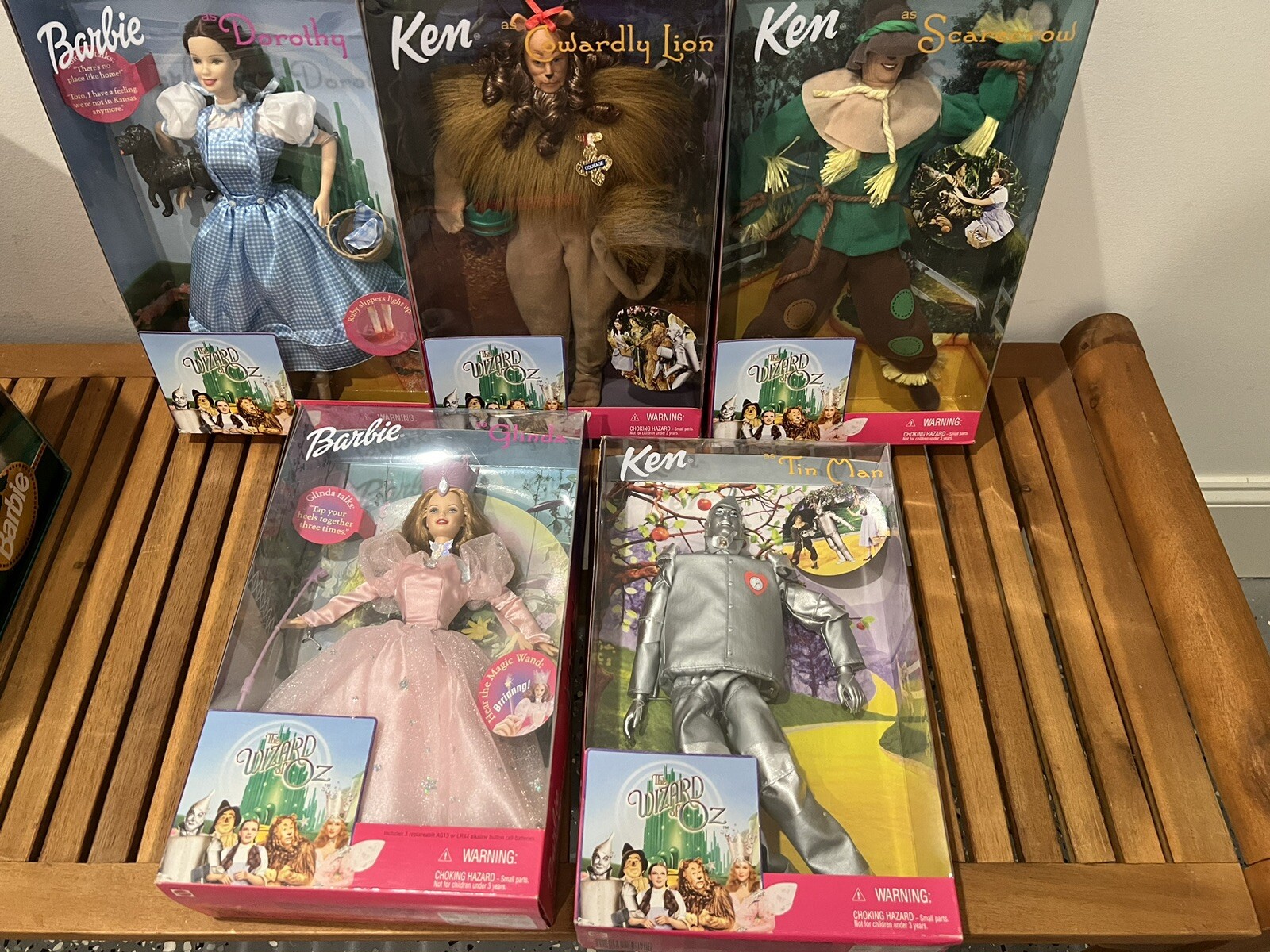 5 DOLL LOT ~ 1999 Mattel BARBIE Wizard of Oz Collection Set ~ ALL NEW ...
