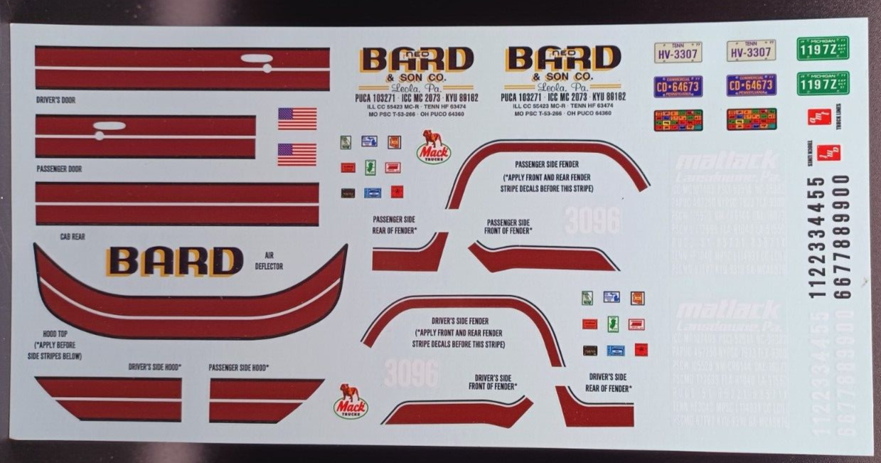 AMT | No. 1039 | 1:25 Mack R685ST Decals | eBay