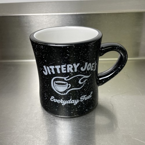 RARE JITTERY JOE'S Restaurant ware 14 oz Coffee Cup Mug Black with ...