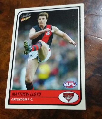 2005 AFL SELECT TRADITION ESSENDON BOMBERS MATTHEW LLOYD COMMON CARD NO ...