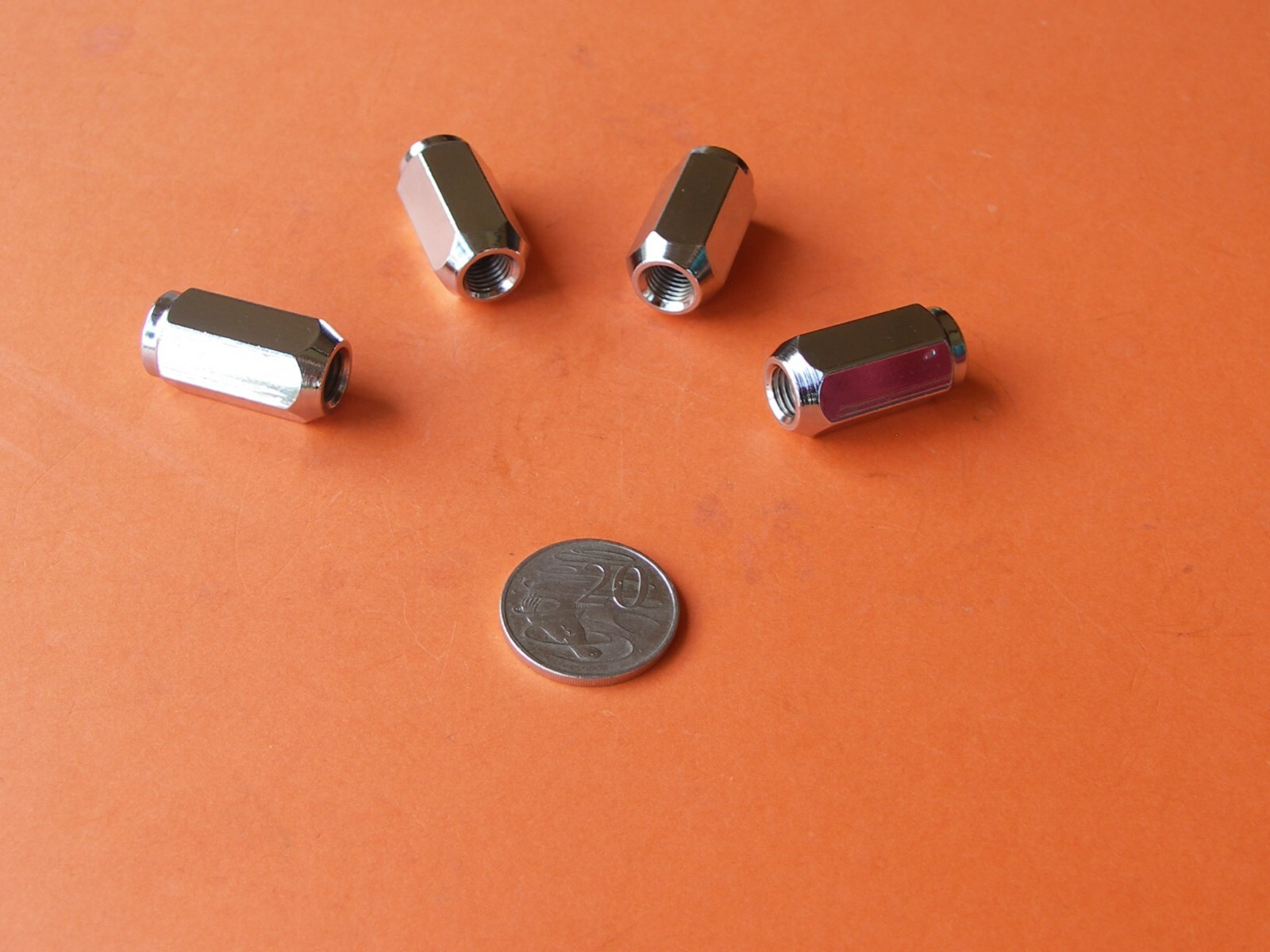 NEW CHROME MAG WHEEL NUTS Pack of 4 SUIT MOST MORRIS 1000 MOKE MINI ...