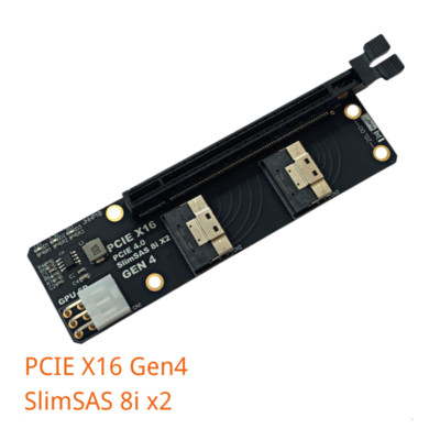 2-port SlimSAS 8i x2 to PCIe 4.0x16 slot riser SFF8654 riser GEN4 | eBay
