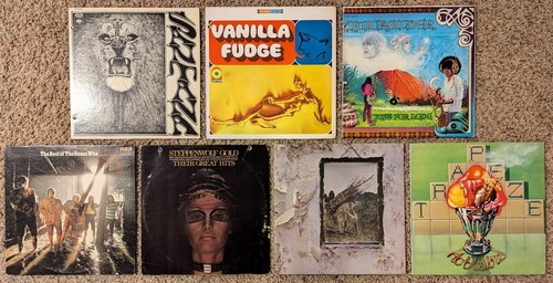 Lot of 7 Vinyl LP Albums (Rock, Psychedelic Rock) Santana, Led Zeppelin ...