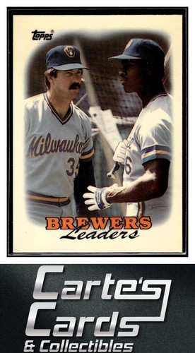 Tony Muser Glenn Braggs 1988 Topps Tiffany #639 Milwaukee Brewers Team ...