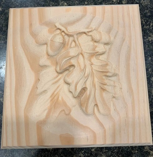 Oak Leaf & Acorns Engraving Trim Wood Corner Trim Block Door Window ...