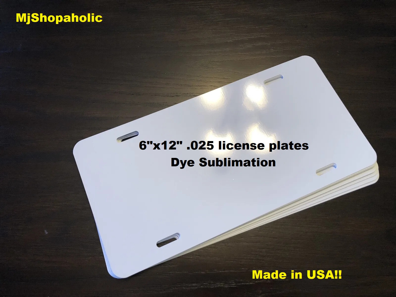 100 White Dye Sublimation Aluminum License Plate Blanks 6" x 12" .025 ...