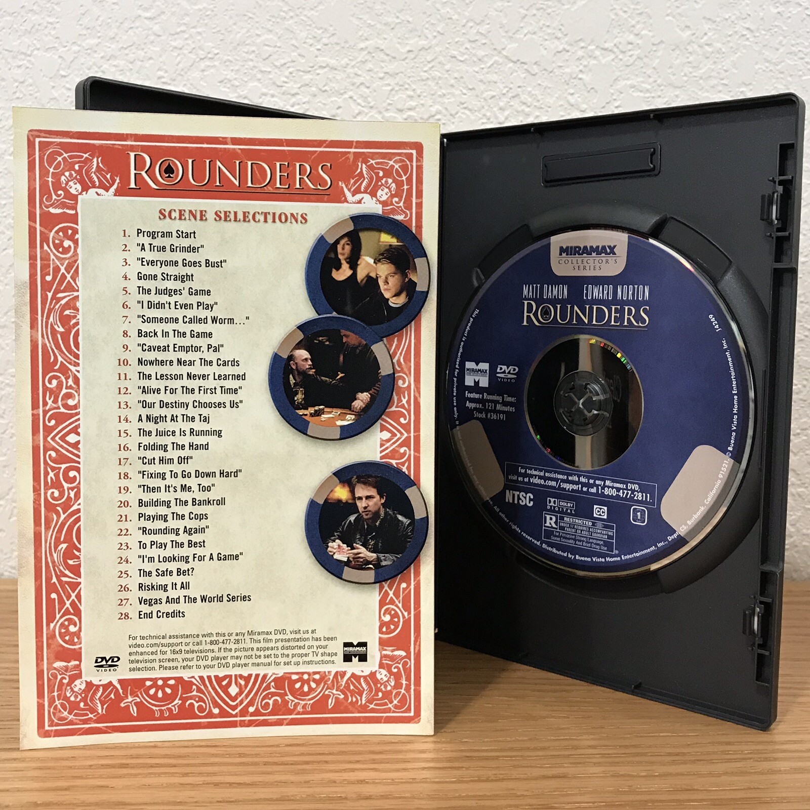 ROUNDERS (DVD, 2004) COLLECTOR’S SERIES with SCENE SELECTION INSERT ...