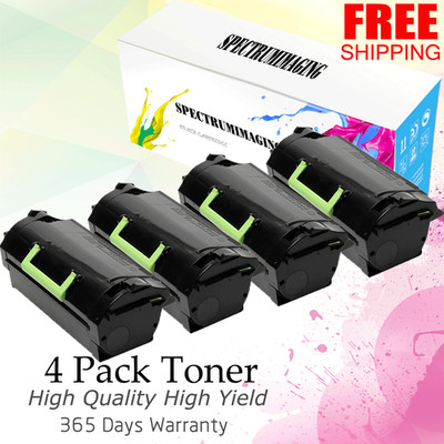 4 PK 521 52D1000 Toner for Lexmark MS810n MS810dtn MS811dtn MS812dtn ...