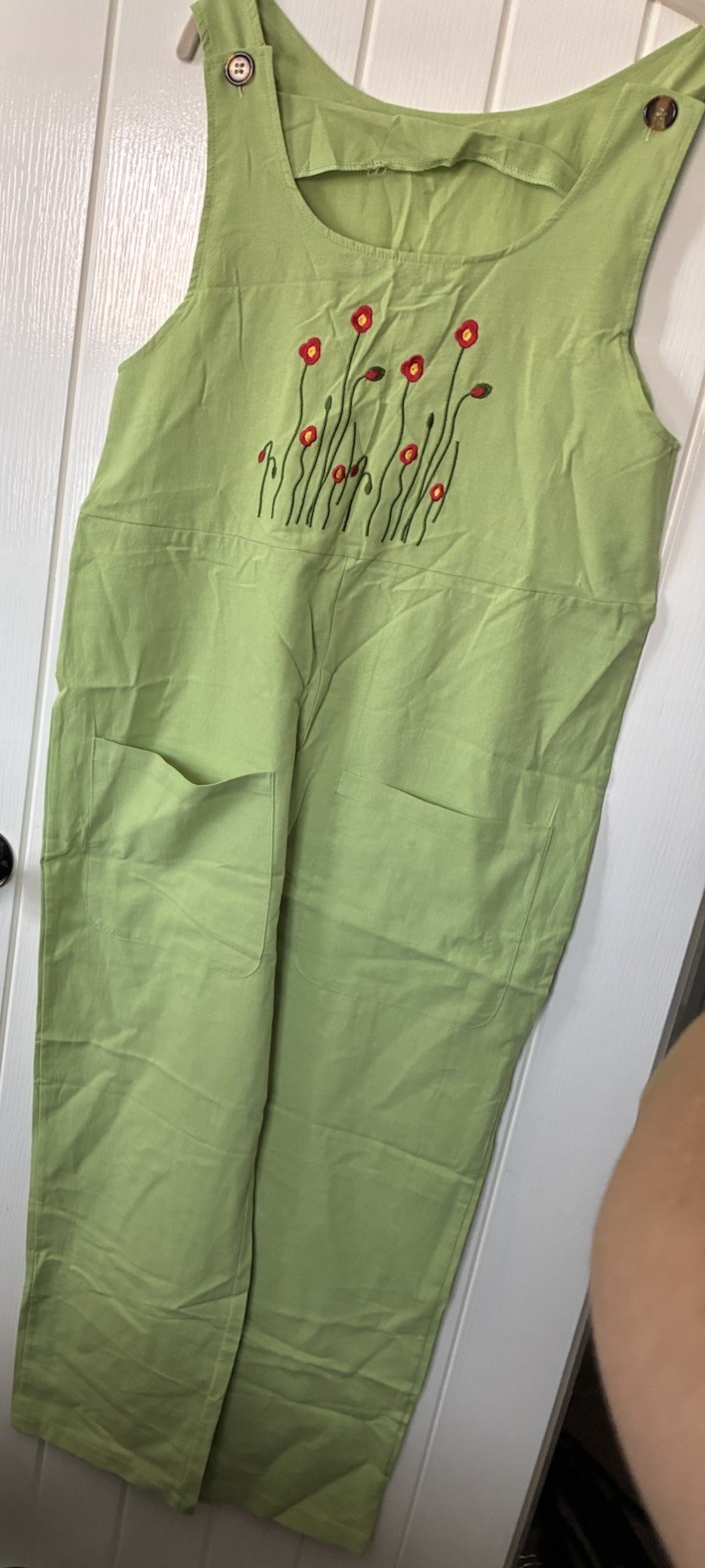 Women’s Green Jumpsuit Flower Design Lightweight Cotton Size A | eBay UK