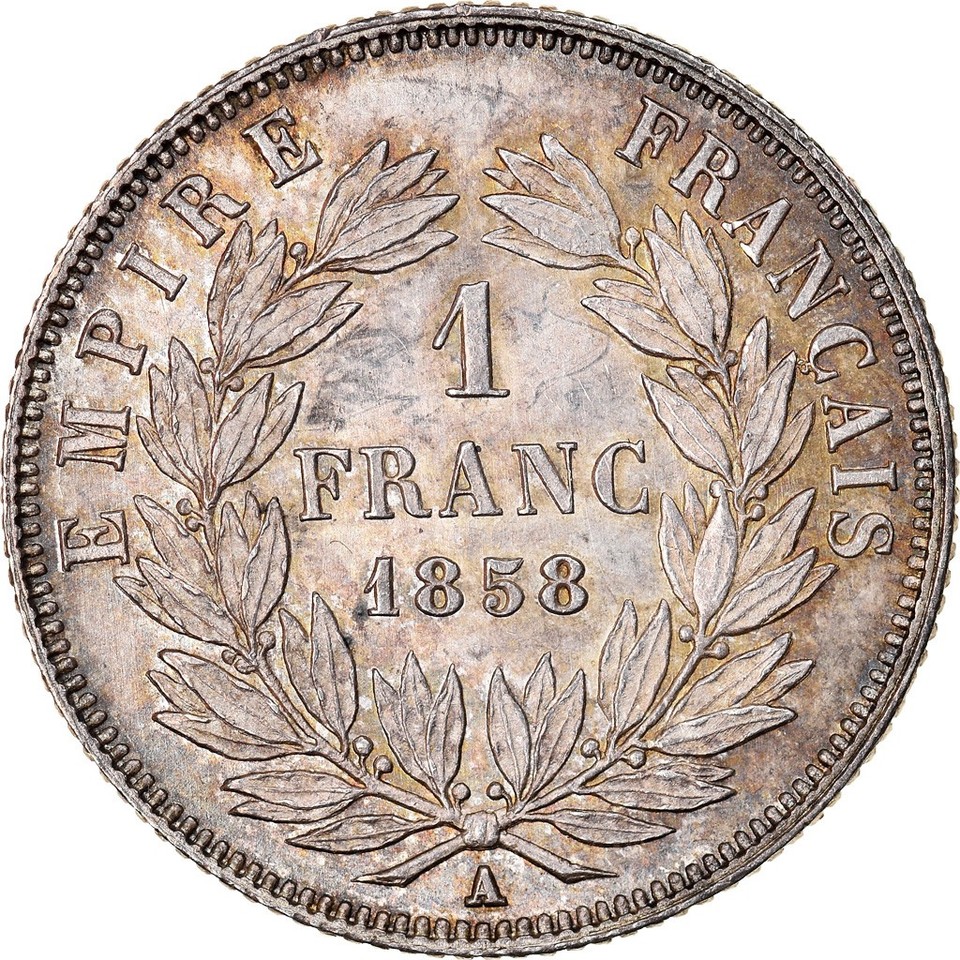 [#876741] Coin, France, Napoleon III, Napoléon III, Franc, 1858, Paris ...