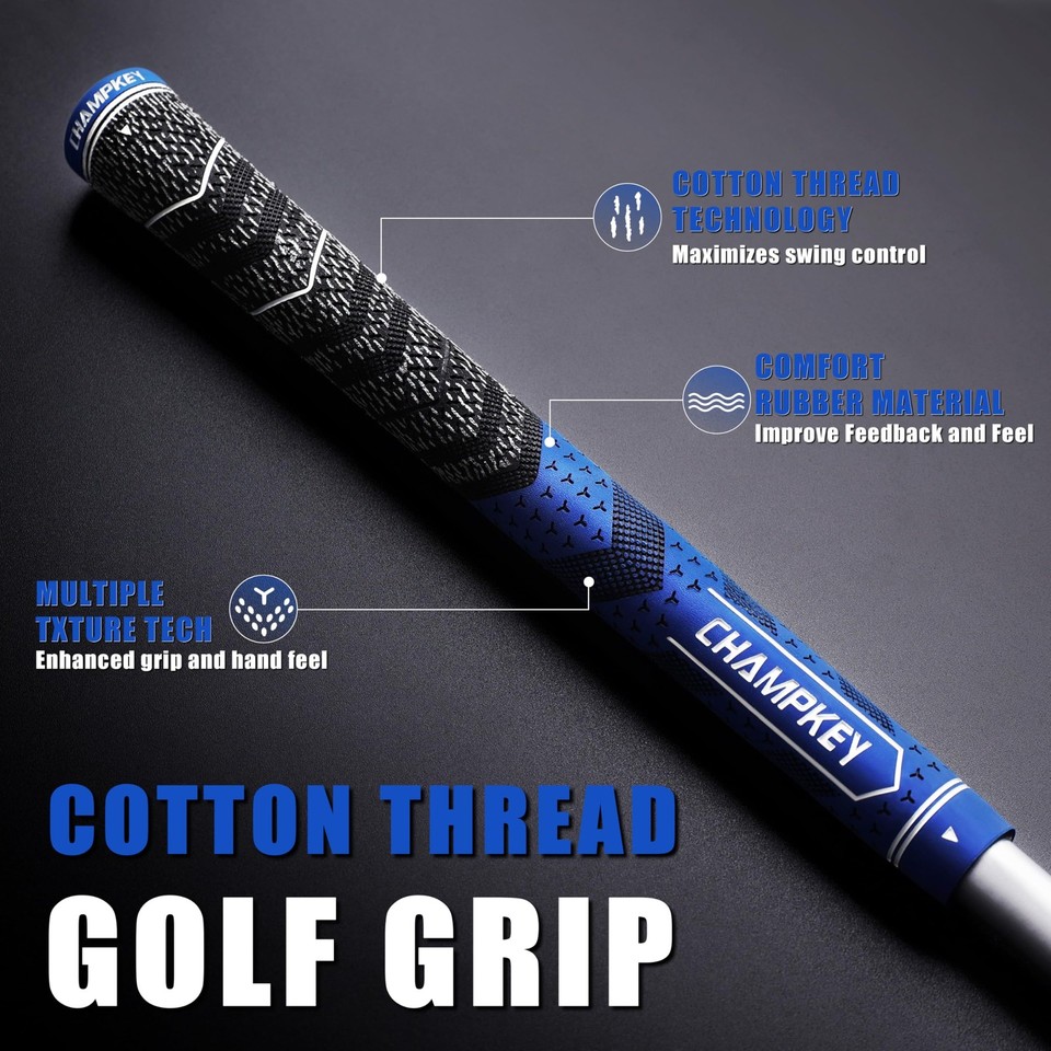CHAMPKEY 2 Pack Half Cord Golf Grips with 2 Grip Tapes - All Weather ...