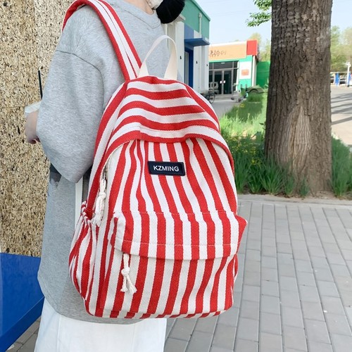 Simple Striped Pattern Student Canvas Bapa For Women | eBay Australia