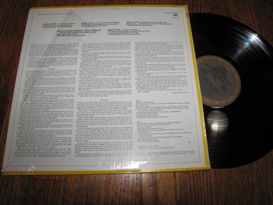 TWO BY TWO ORIGINAL BROADWAY CAST DANNY KAYE - COLUMBIA RECORDS LP | eBay