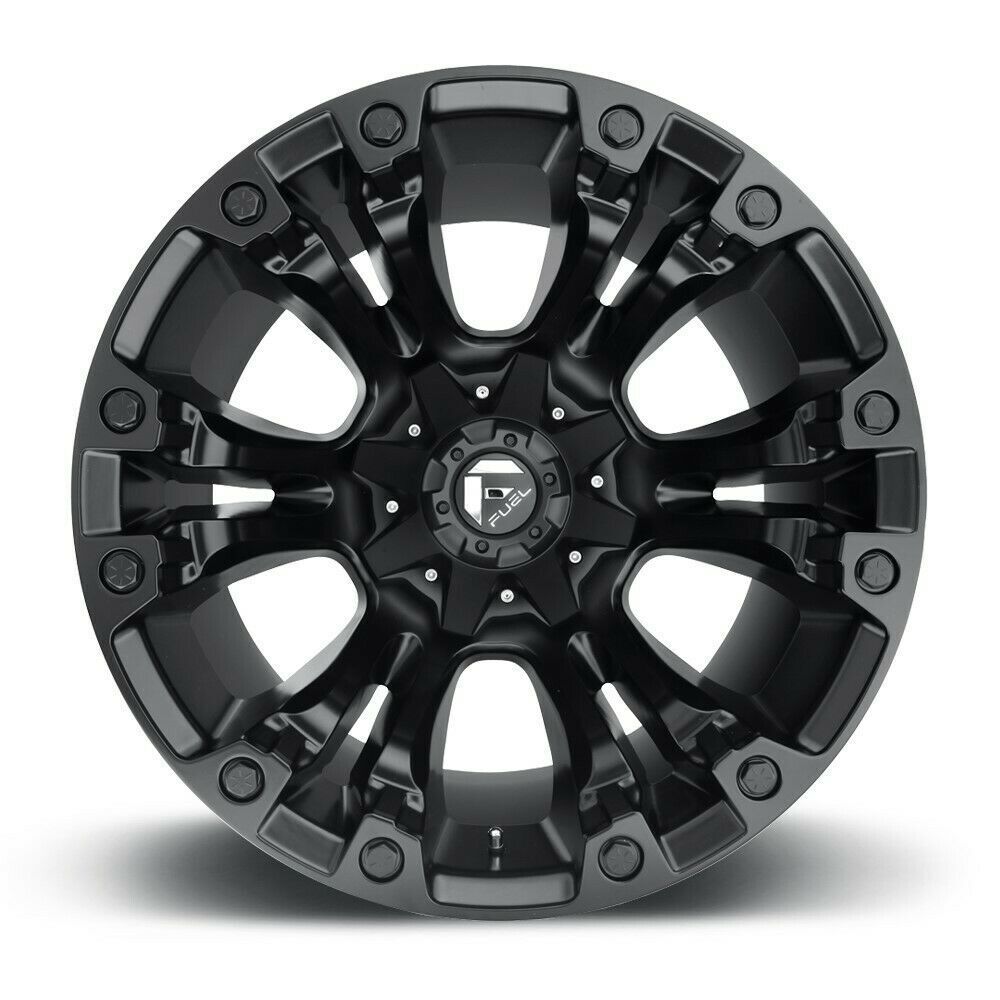 Set 4 22" Fuel D560 Vapor 22x10 8x6.5 Matte Black Wheels -18mm Lifted ...
