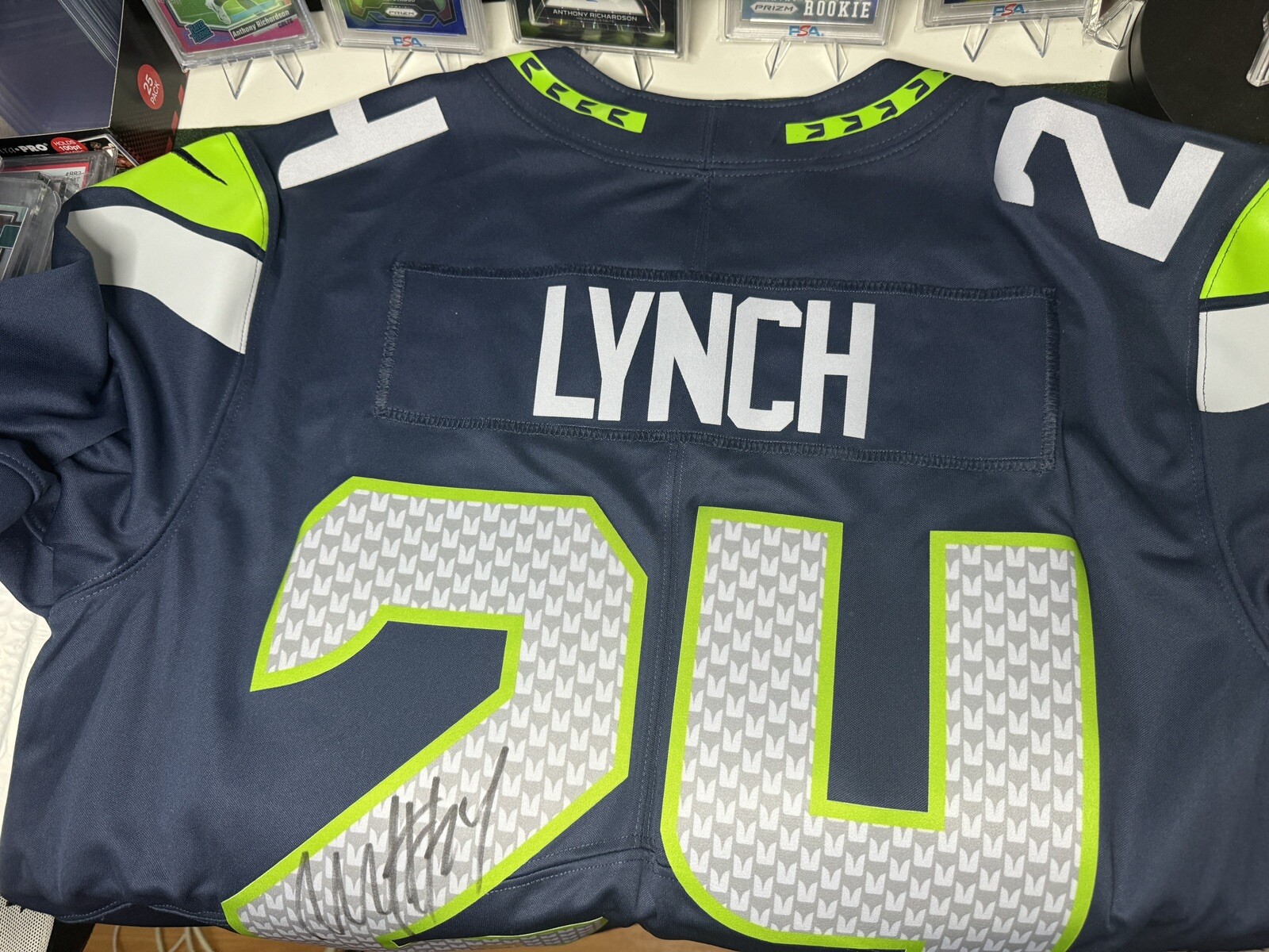 Marshawn Lynch Seahawks Autographed Navy Nike Limited Jersey ...