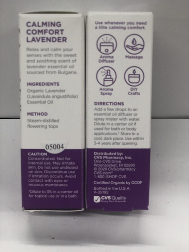 2 Pack Radiance Organic Calming Comfort Lavender Essential Oil Blend 0 ...