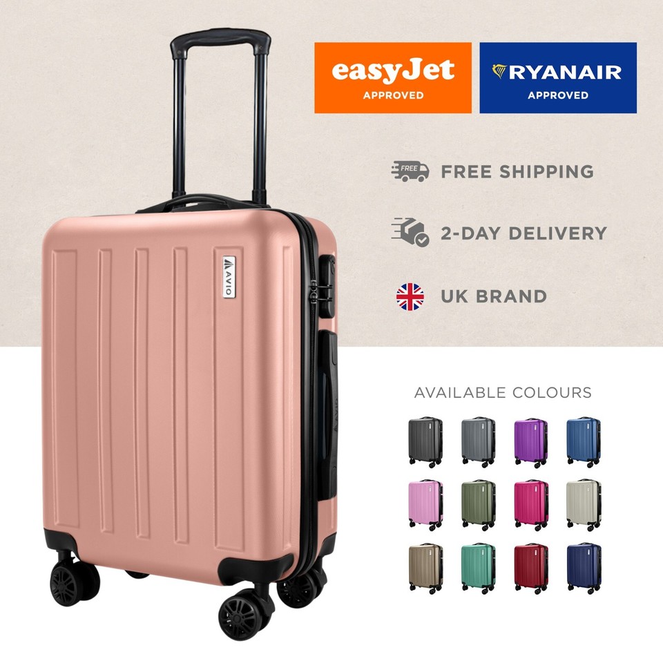 AVIO Jett Cabin Suitcase 55x40x20cm Lightweight ABS Hard Shell w/ Lock ...
