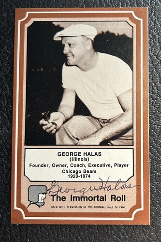 George Halas Signed Autographed Fleer Hall of Fame the Immortal Roll ...