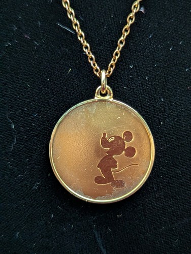 Franklin Mint Mickey Mouse 50th Birthday Necklace. 24K gold plate over ...