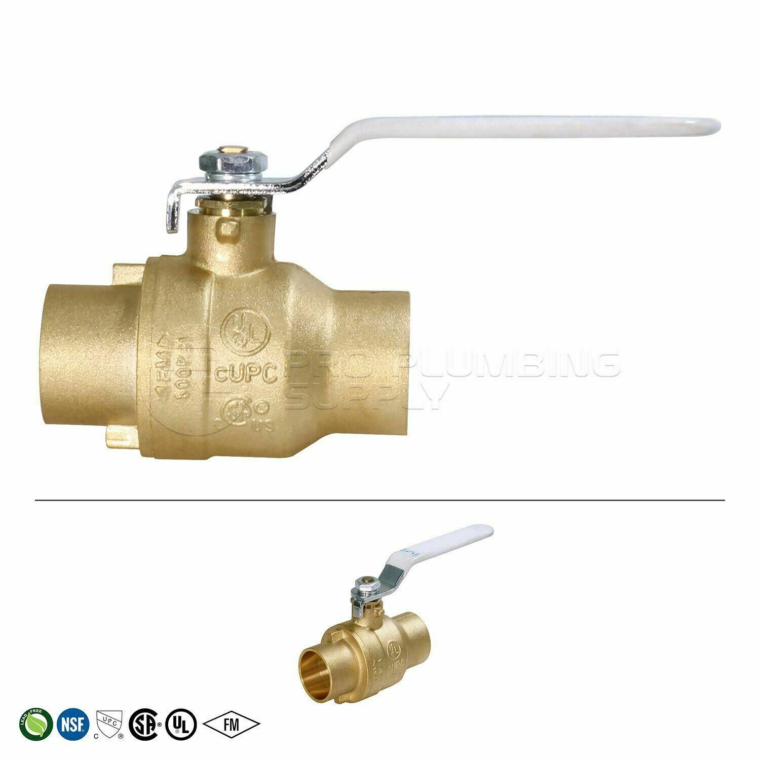 1-1/4"in Premium Brass SWT x SWT Connection Full Port Ball Valve Pack ...