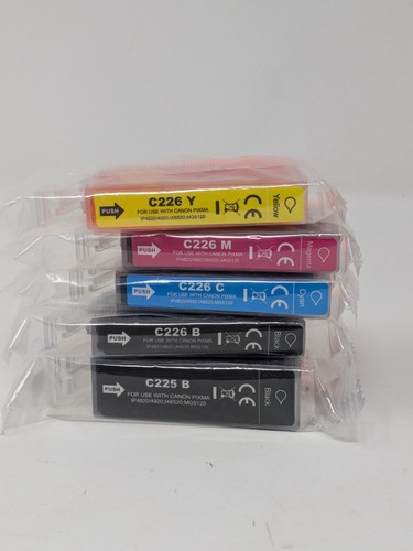 5 Canon Compatible C-225 Bk C226 Ink Cartridges Replacement for Canon ...