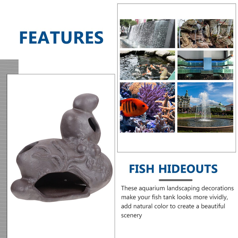 Aquarium Hideaway Fish Tank Hideout Shelter Freshwater Decoration | eBay