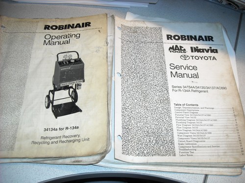 Robinair, Service Manual & Service Bulletins for 34134A, 341342K, 34135 ...
