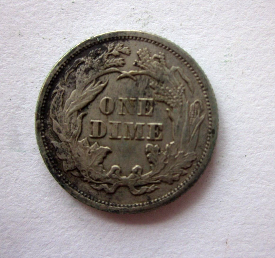1869 SEATED LIBERTY DIME 10C PHILADELPHIA MINT RARER DATE NICE ...