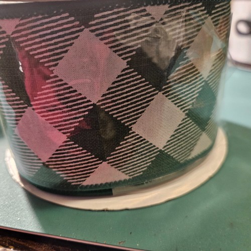 1 Roll RG Ribbon Green Checkered Wired Ribbon | eBay