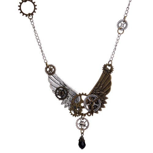 Punk Jewellery Accessories Mechanical Rotating Gear Pendant Necklace ...