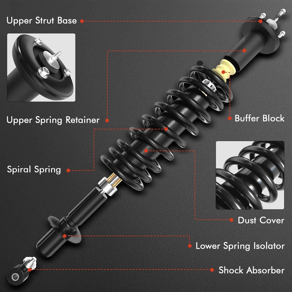 2Pcs Rear Strut & Coil Spring Assembly for Mercedes-Benz ML320 ML350 ...