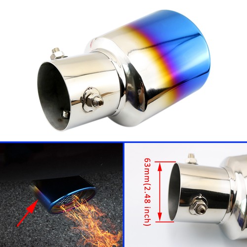 Universal Steel Blue Car Tailpipe Tip End Muffler Rear Exhaust Cover 2. ...