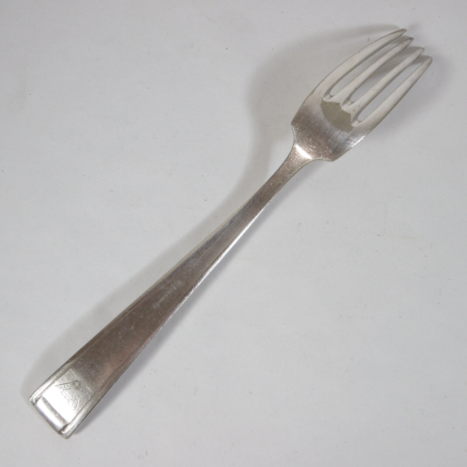 ANTICA FORCHETTA ALPACCA ARGENTATA ES VALSODO GRANDE ALBERGO TERME ANNI ...